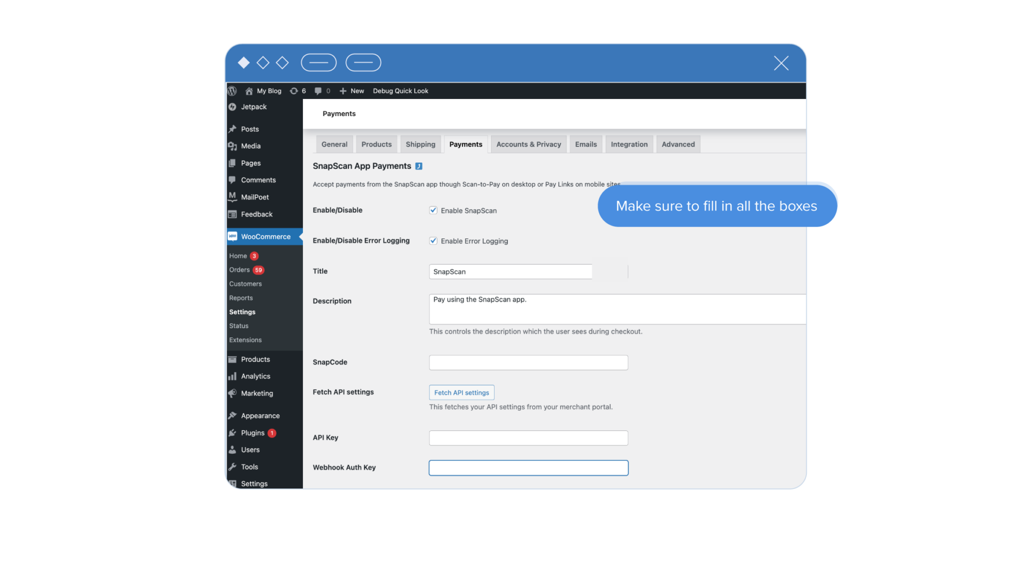 How to set up the WooCommerce SnapScan Payment Gateway